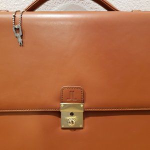 LANCETTI | Bags | New Lancetti Leather Briefcase Camel Italian Brand ...